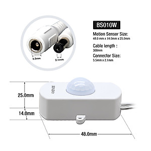 Sensky BS010W DC 12v to 30v PIR Motion Activated Sensor Switch DIY LED Lighting ( Delay Time, Sensor Distance Adjustable )