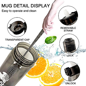 ECENUR Air Water Bottle With 5 Flavor Pods, Sports Air Water Bottle BPA Free,750ML Straw Drinking Bottles,Scent Water Cup For Gym Outdoor Gift (Black+5 pod)