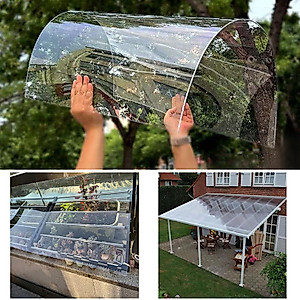 Clear Polycarbonate Sheets Poly Plastic Roof Panel,Anti-UV Rainproof,Transparent Acrylic Sheet,Greenhouse Canopy Carport Cold Frame Replacement Shed Panel,Easy to Bend & Cut (3.3 x 6.6ft)