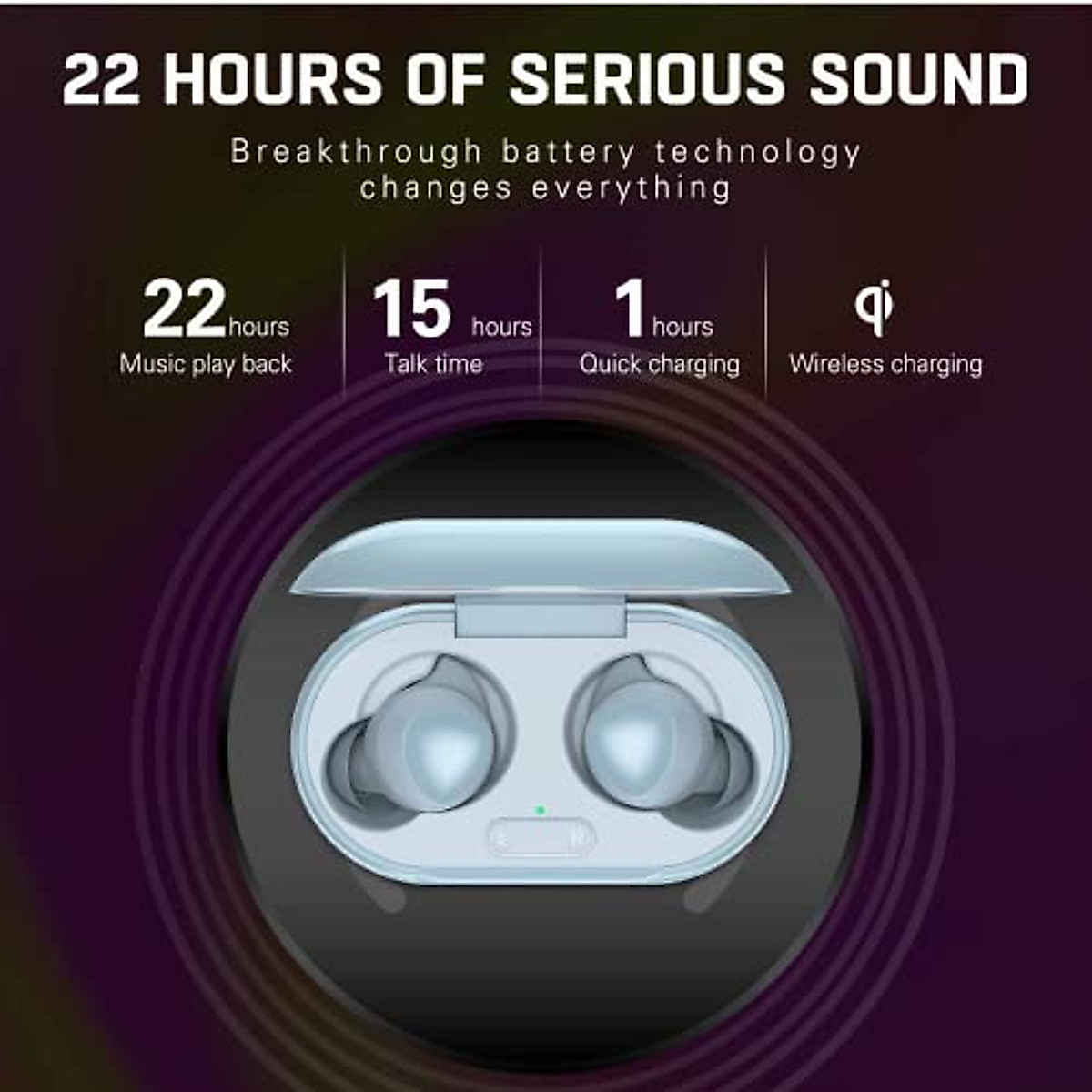 UrbanX Street Buds Plus for Samsung galaxys Tab A7 Lite - True Wireless Earbuds w/Hands Free Controls (Wireless Charging Case Included) - Blue