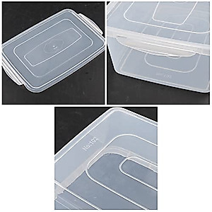 Hespama 14 Qt Plastic Storage Bins, 4 Pack, Latch Storage Box with Lid