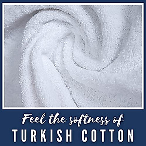 Monogrammed Towels, Luxury Turkish Genuine Cotton Personalized Towel Washcloths for Bathroom, Kitchen, Hotel, Spa, Gym & College Dorm, 2 Pack Washcloth Set for Body & Face, Baby and Adults, White