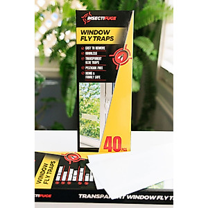 Insectifuge 40Pcs Window Fly Traps Indoor Sticky Fruit Fly Traps Indoor for Home - Fly Catcher Indoor Fly Strips, Fly Paper Indoor for Home Flying Insect Trap, Indoor Fly Trap for Home Sticky Bug Trap