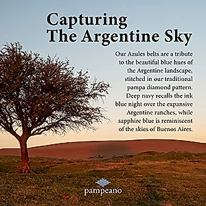 Pampeano Azules Polo Belt | Handmade by Master Artisans | Gift Boxed Argentine Gaucho Belts for Men & Women | Hand Stitched Argentinian Leather | Ideal for Valentines, Father’s Day, Anniversaries