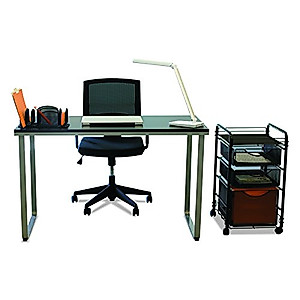 Safco Products 1001WH Vamp LED Modern ABS Desk Lamp with USB Port and Dimmer Switch, White