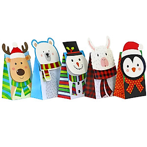 Iconikal Christmas Die-Cut Flip Over Treat & Gift Bags, 20-Count