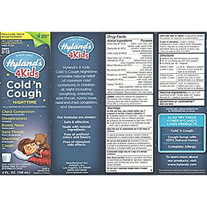 Hylands Night Cold N Cough 4 Kid's, 4 Fz
