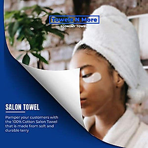 Towels N More 12 Pack White Soft 100% Cotton Loop 15X25 Basic Hand Towels- Gym Towels (12)