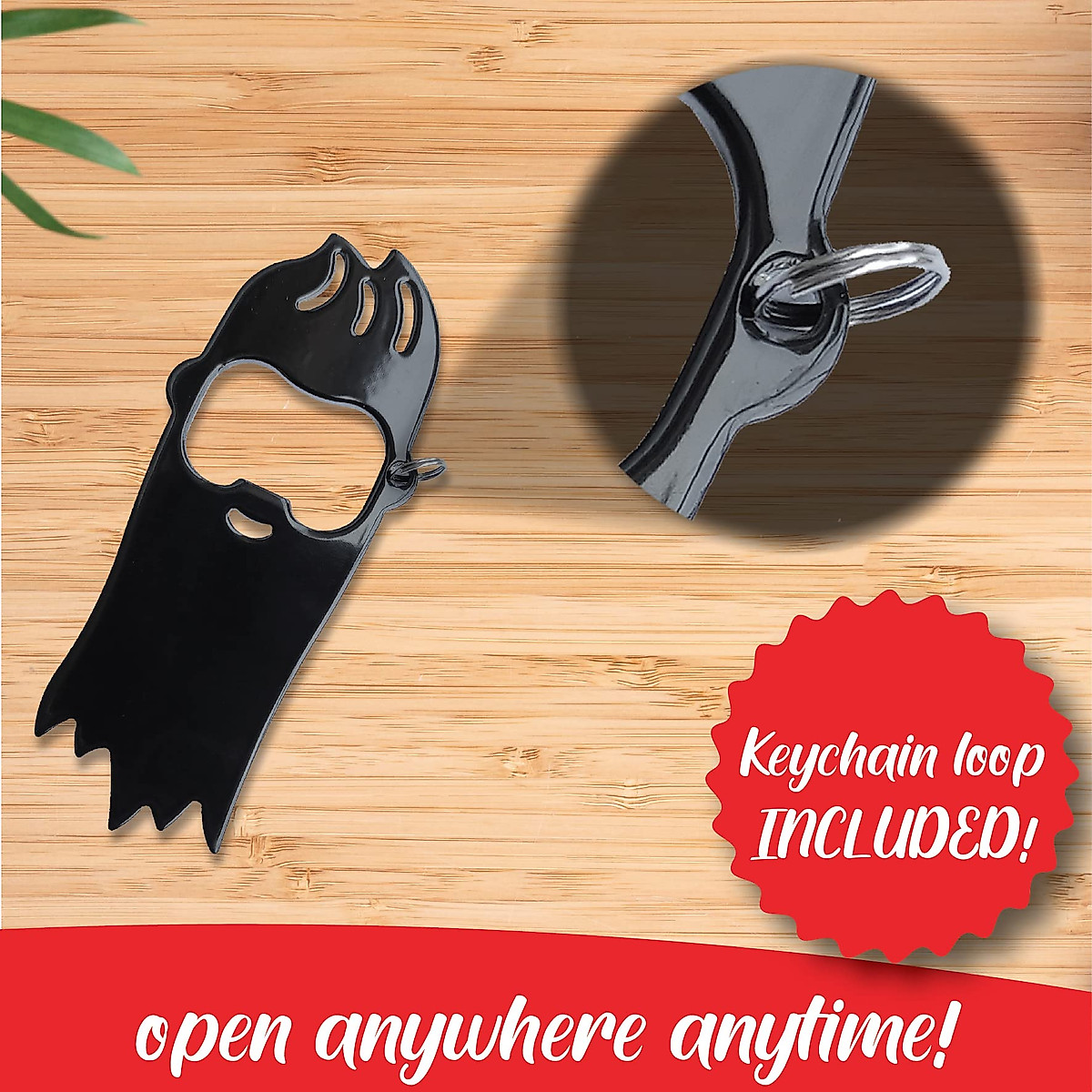 Beard Beer Bottle Opener - Stainless Steel Beer Opener - Cool Hipster Beard Design - For Bartender, Kitchen or Parties - Keychain Ring Included - Unique Stocking Stuffers Gift for Men By Jescun Kakun