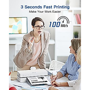 Thermal Printer, 2.4 GHz WiFi Inkless Printer Supports 8.5" x 11" US Letter Size Thermal Paper, Auto Cutting, Wireless Printer Support Android, iOS & Laptop, Compact Printer for Home Use, Office