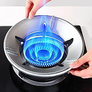 Wok Support Stand for Gas Stove Burner Wind Shield Energy Saver, Cook Food in Less Time, Heat Diffuser for Gas Stovetop 4/5 Claws & 8 Claws Gas Burner Stand & Cover (8/5 Claw (Universal))