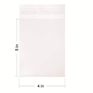 4 x 5-inch Crystal Clear Resealable Cello Cellophane Bags for Candy Cookies Cards Gifts Crafts, Pack of 100