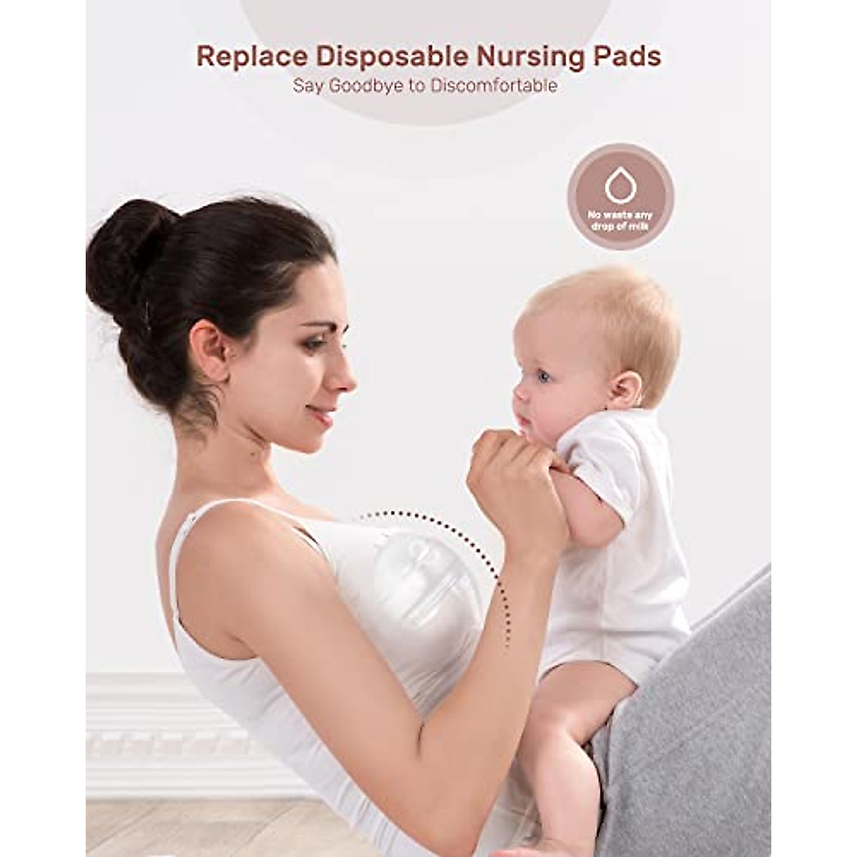 Grownsy Manual Breast Pump, Silicone Milk Collector Shells for Breastmilk, Wearable Breast Milk Catcher for Breastfeeding, Kick-Proof with Sealed Flange, Breastfeeding Essentials for Nursing Newborns