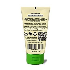 MOMiN USDA Organic Baby Diaper Rash Ointment, All Natural, Fast Relief and Prevention, 2 Fl. Oz