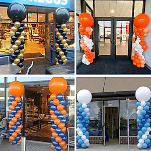 RUBFAC Balloon Stand for Floor Set of 4, 6.6ft Adjustable Height Balloon Column Kit for Floor with Metal Telescopic Pillar for Baby Shower Birthday Party Graduation Wedding Decoration