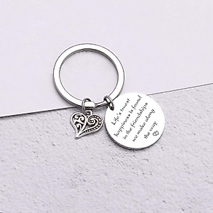 Best Friend Gift for Girls jewelry Long Distance Friendship Gifts Friend Inspirational Keychain Friend Graduation Keychain Bestie Gifts for Birthday BFF key ring (Happiness Keyring)
