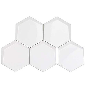 Bethlehem Leveled Hexagon 6 in. Polished White Ceramic Wall Tile (25 Pieces, 5.4 Sq. Ft. / Case)
