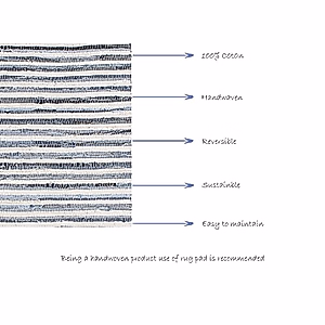 RAJRANG BRINGING RAJASTHAN TO YOU 4' x 6' Reversible Area Rugs Blue Denim Chindi Rag Rug Hand Woven Boho Eco Friendly Recycled Material for Farmhouse Home Decor