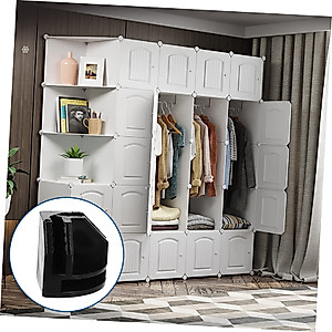 Garneck 20pcs Buckle electric wire connector storage shelves plastic metal wire shelving wire grid cube connectors for closet plastic wire connector modular organizer cube storage shelves