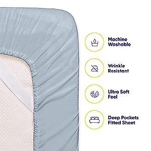 King Size Bed Sheets - 6 Piece 1500 Supreme Collection Fine Brushed Microfiber Deep Pocket King Sheet Set Bedding - 2 Extra Pillow Cases, Great Value, King, Misty Blue