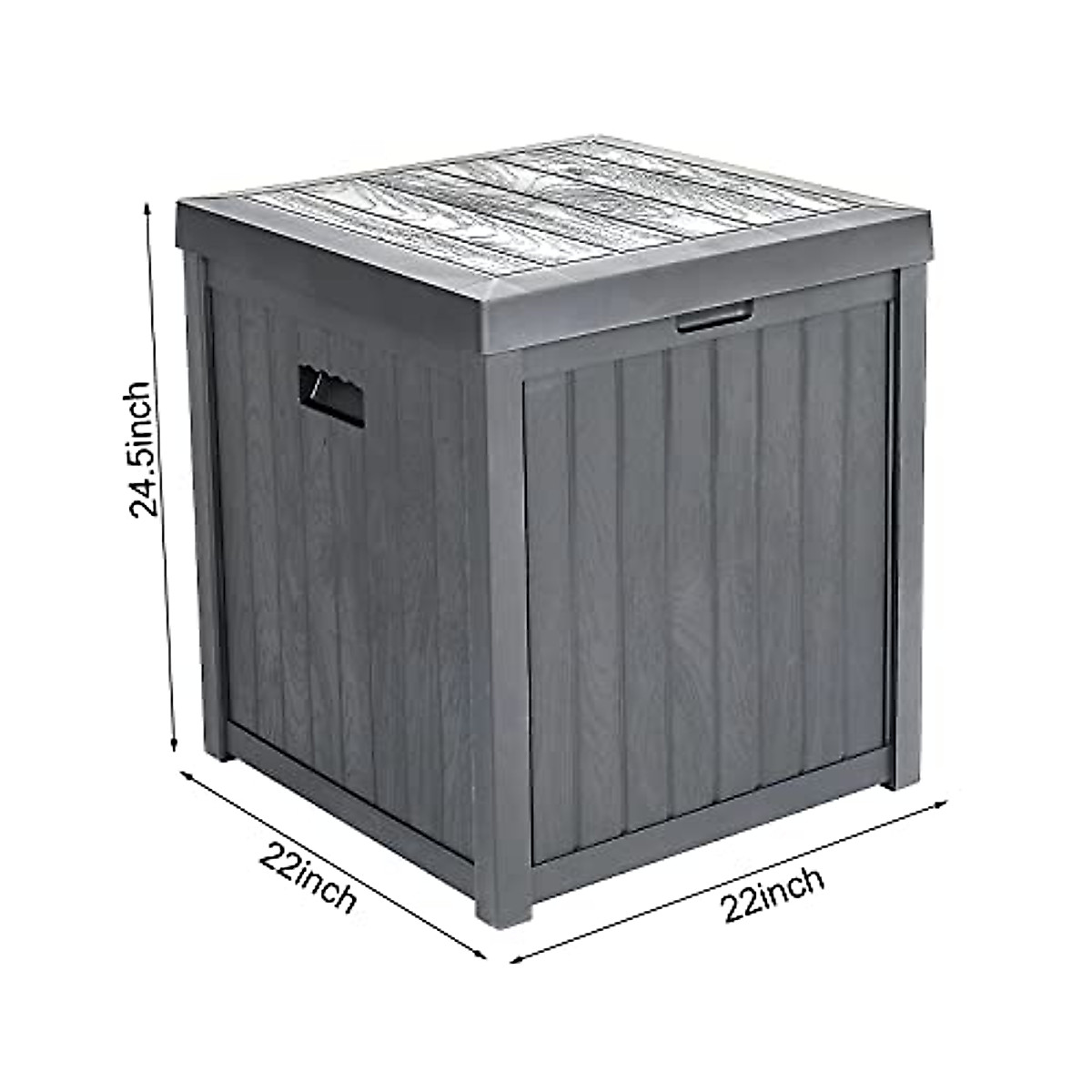 Spaco 51gal 195L Outdoor Garden Plastic Storage Deck Box Lockable Seat Waterproof Outdoor Patio Garden Furniture for Indoor, Outdoor, Garden, Courtyard (Grey)