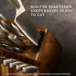 Chicago Cutlery Insignia Steel (18-PC) Kitchen Knife Block Set & Built-In Sharpener, Contoured Ergonomic Handles and Sharp Stainless Steel Professional Chef Knife Set & Scissors With Bottle Opener