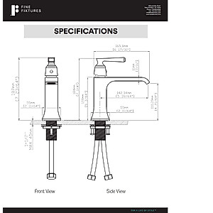 Fine Fixtures Arched Square Single Hole Bathroom Faucet, Polished Chrome