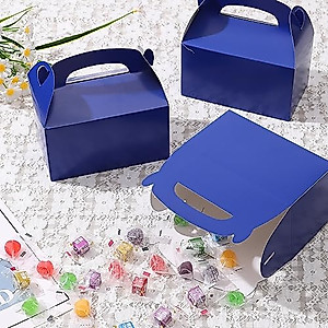 36 Pack Treat Boxes Gable Boxes Party Favor Boxes Paper Gift Boxes for Baby Shower, Birthday, Wedding Party 6.18 x 3.58 x 3.38 Inches (Navy Blue)