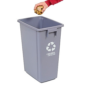 Global Industrial Recycling Container - Gray 15 Gallon 12" W X 18" D X 24" H