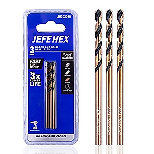 JEFE HEX 5/32" HSS Drill Bits, General Purpose Jobber Length Twist Drill Bit, 135 Degree Split Point, Ideal for Drilling in Steel, Wood, Copper, Aluminum, Zinc Alloy, Plastics. (3-Piece)