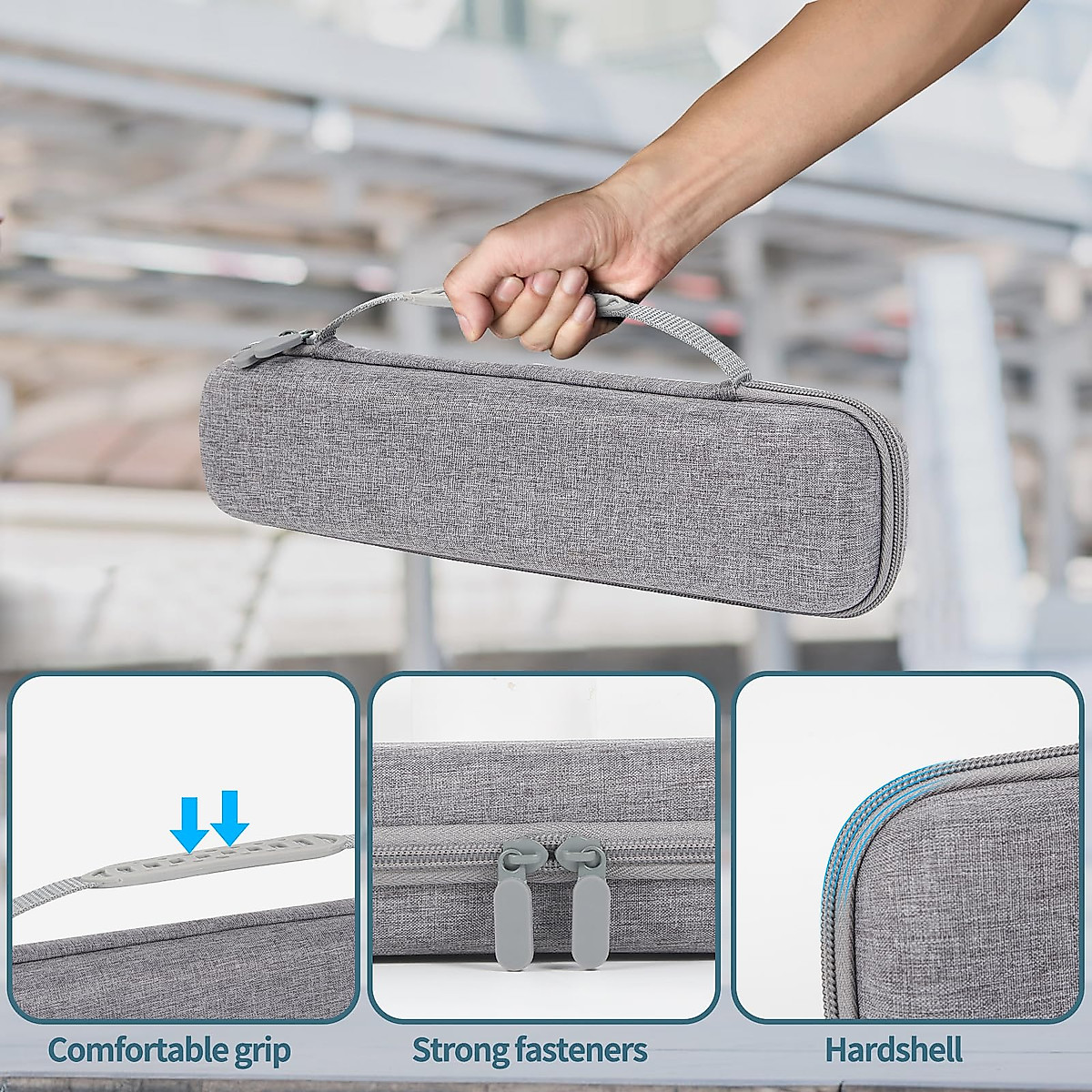 Urcreeds M08F Printer Case,Portable Printer Travel Carry Case Compatible with M08F Letter, M08F A4, MT800 Thermal Printer, Compact and Lightweight, Waterproof and Shock Proof - Grey