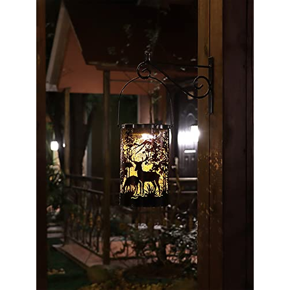 MECAKUCA Solar Garden Lights,Outdoor Lanterns Waterproof,Hanging Patio Lights,Decorative Retro Metal Solar Lights for Table Patio Yard Pathway Walkway Christmas