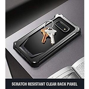 Poetic Galaxy S10e Rugged Clear Case, Full-Body Hybrid Bumper Cover, Support Wireless Charging, Includes Built-in-Screen Protector, Guardian Series, Case for Samsung Galaxy S10e 2019, Black