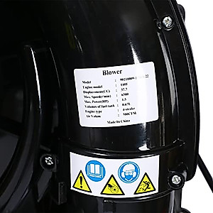 Backpack Gas Leaf Blower, Soplador de hojas,4-Stroke 37.7 cc Patio Engine Backpack Blower Powerful 580 CFM Commercial Blower for Backyard Lawn Garden (4-Stroke)