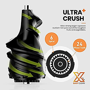 MIUI Slow Masticating Juicer Machines - Slow Juicer Cold Press with Big Wide Chute, Easy to Clean Suitable for Celery Fruit Vegetable, Mini Fully Automatic Slow Juciers Maker (White)