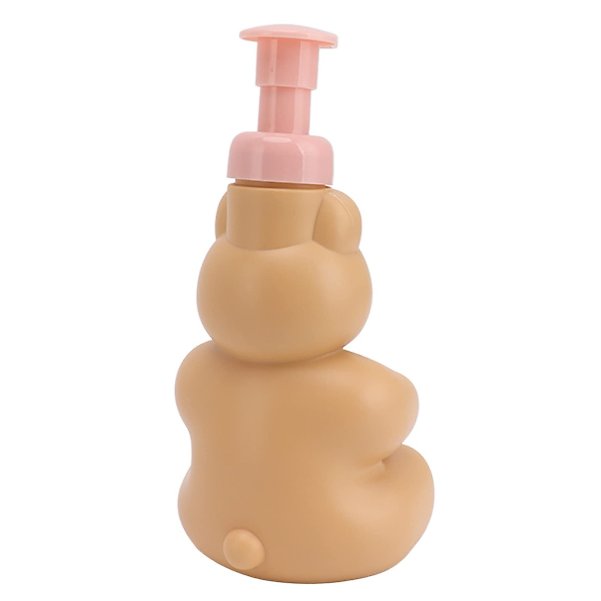 Empty Liquid Hand Dispenser Bottle Cartoon Bear Shape Shower Container Pump Bottle for Hand Washing (Large Milk Tea Color)