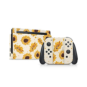 Tacky design Sunflowers Skin Compatible with Nintendo Switch Skin Decal, Yellow Skin Compatible with Nintendo Switch Stickers Vinyl 3m Full wrap Nintendo Switch Cover