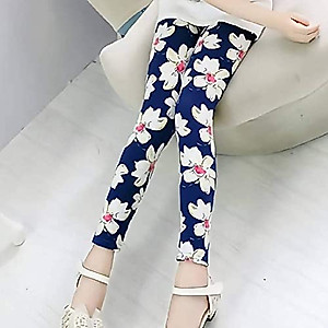 Ehdching Baby Girls Printing Flower Ninth Pants Tight Fashion Toddler Kids Leggings