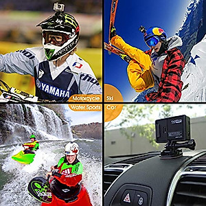 Sametop Helmet Adhesive Sticky Mounts Flat Curved 3M Mount Compatible with GoPro Hero 11, 10, 9, 8, 7, 6, 5, 4, Session, 3+, 3, 2, 1, Hero (2018), Fusion Max Cameras (8 Packs)