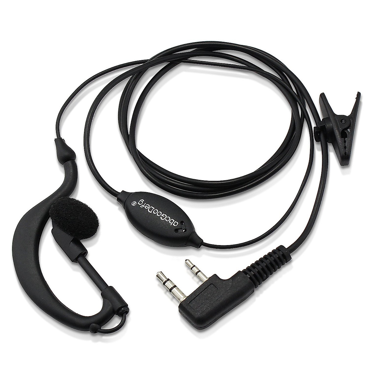 abcGoodefg G Shape Ear-Clip Earpiece Headset Mic Compatible with Kenwood PUXING Baofeng UV-5R UV-82 BF-UV5R TYT UV-5RA HYT 666s 777s 888s Retevis H-777 Talkabout Walkie Talkie (20Pack)