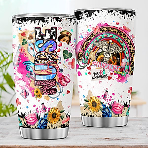HUBUPU Nurse Gifts, Tumbler 20 Oz With Lid And Straw, For Cups Tumblers Nursing Women School Coffee Nurses Week, Nurse Nurse Life