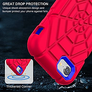 Grifobes for iPhone SE 2022/2020 Case, for iPhone 8/7 / 6 / 6S with [2Pack] Tempered Glass Screen Protector, Heavy Duty Shockproof Protective iPhone SE 3rd/2nd Generation Cover 4.7" for Kids Boys