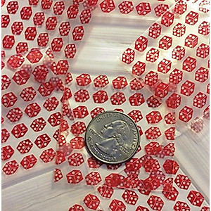 200-2" x 2" Red Dice Small Plastic Ziplock Baggies