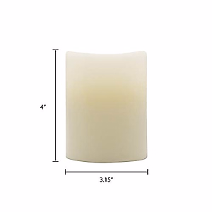 Matchless Pushbutton Pillar Flameless Flickering Candle (3.15 x 4 inch)