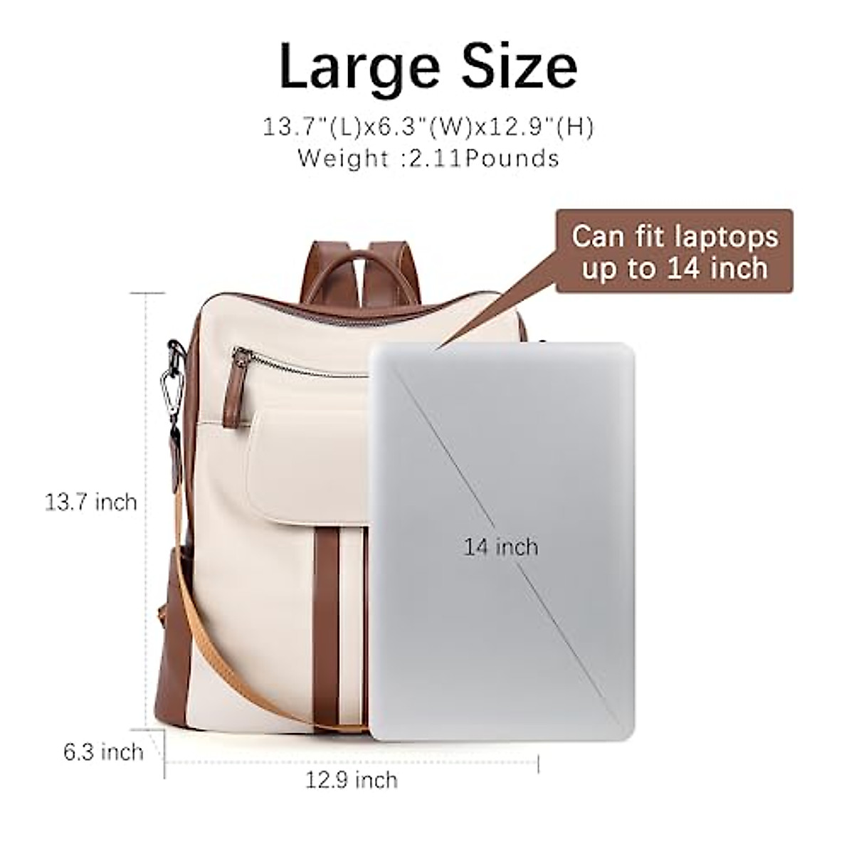 CLUCI Backpack Purse for Women Large Leather Travel Convertible Fashion Designer Ladies Purse