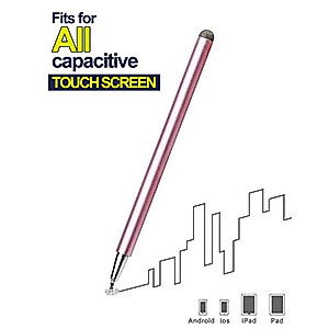 Stylus Pens for Touch Screens, LIBERRWAY Disc Stylus Pen Fiber Stylus with Magnetically Attached Cap, Compatible with ipad iPhone Chromebook, Rosegold