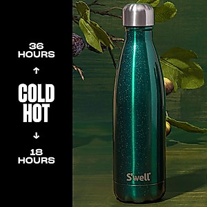 S'well Stainless Steel Water Bottle 17 Fl ounces Green Sapphire Triple-Layered Vacuum-Insulated Containers Keeps Drinks Cold for 36 Hours and Hot for 18 BPA-Free Perfect for On the Go