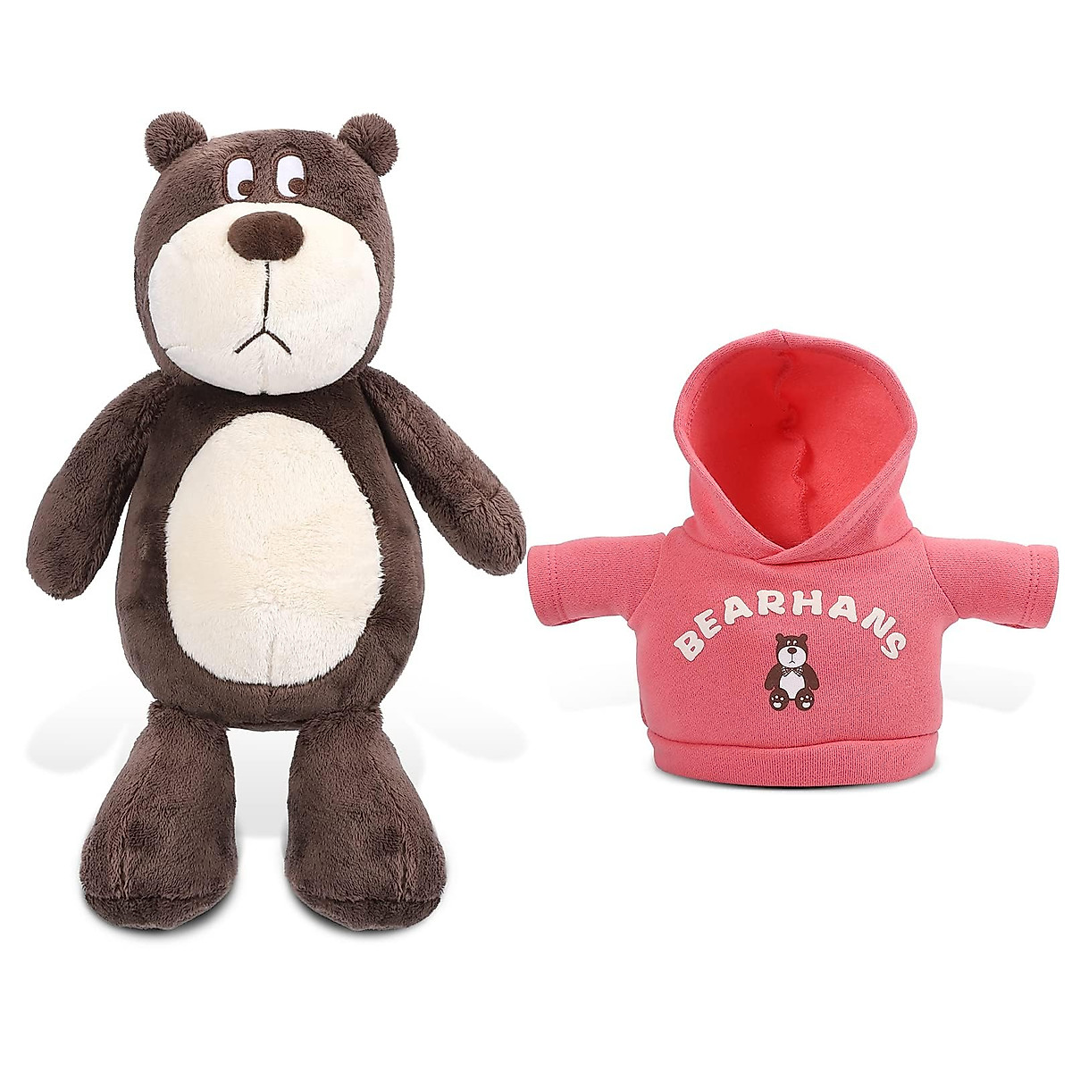 Wpond Super Soft Cuddly Plush Animal Bear Toys with Cute Costum,10.6" Plush Toy,Birthday Christmas Valentine New Year's Gifts for Boys Girls Ladies Pink