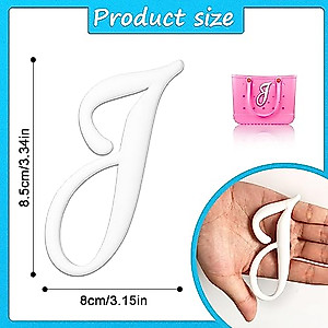 Decorative Lettering for Bogg Bag, White Charm for Bogg Bag Cute Bag Accessories Alphabet Letter Charm Inserts for DIY Personalizing Your Handbag(J)