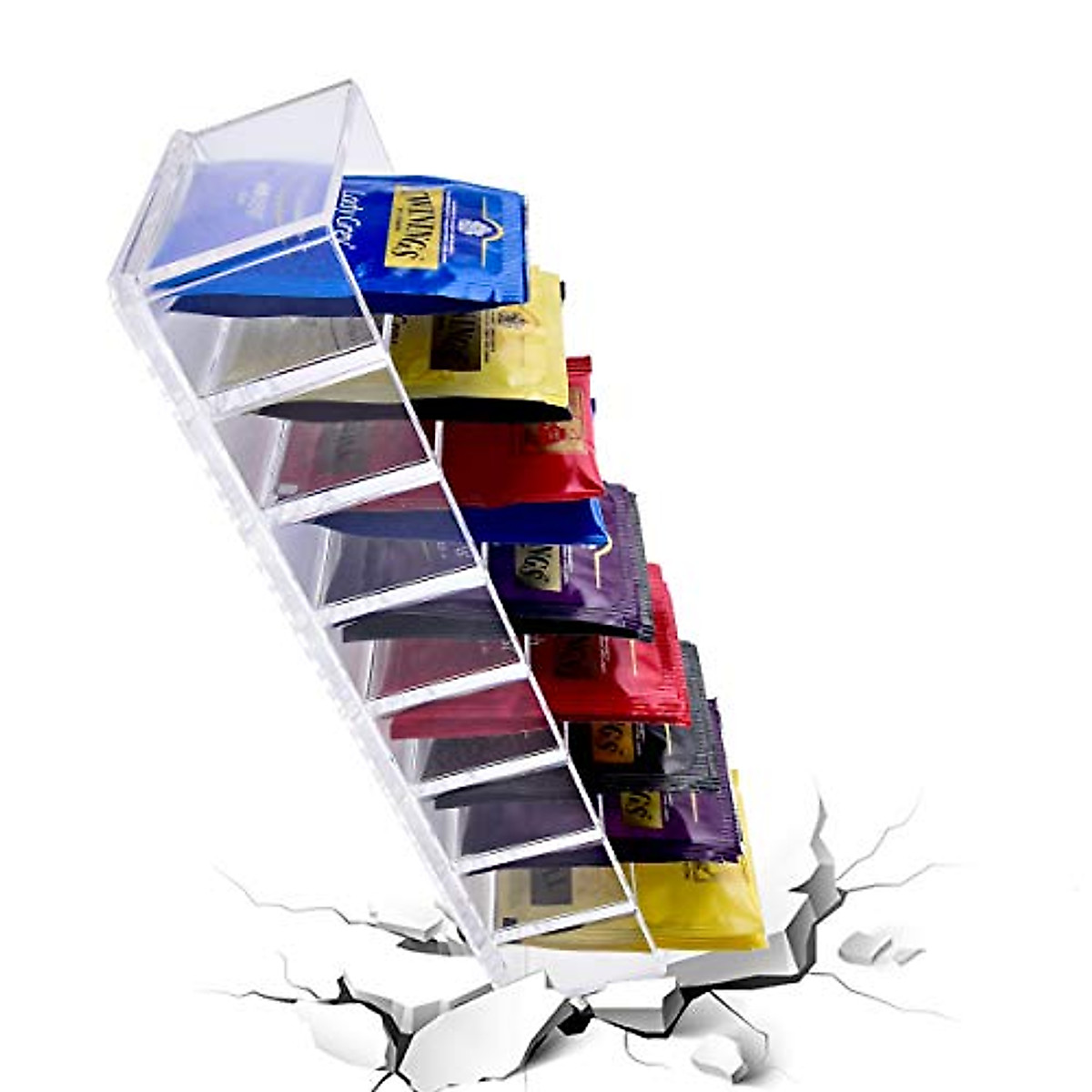 Tea Bag Storage Organizer, Kitchen Pantry, Cabinet, Countertop Food Drawer Holder Bin Caddy - For Coffee| Sugar Packet| Beverage Bags| Sweeter| ketchup| Spice Pouches| Dressing Mixes. 2 Pack(Box Only)